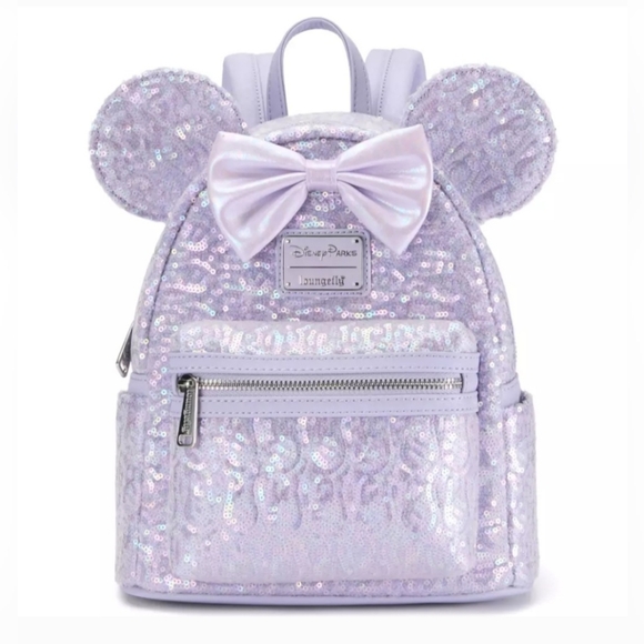 Loungefly | Bags | Nwt 225 Disney Parks Opalescent Lavender Sequin ...